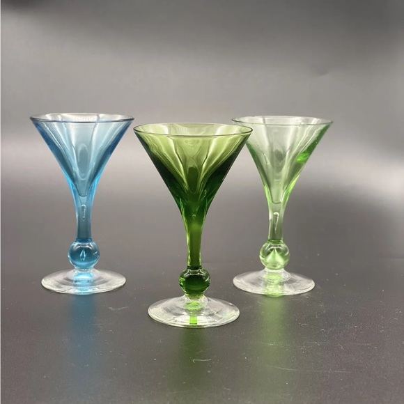 Art | Set Of Three Mini Cordial Glasses Mid Century Modern Glassware ...